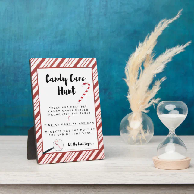 Candy Cane Hunt Game Plaque | Zazzle