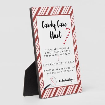 Candy Cane Hunt Game Plaque | Zazzle