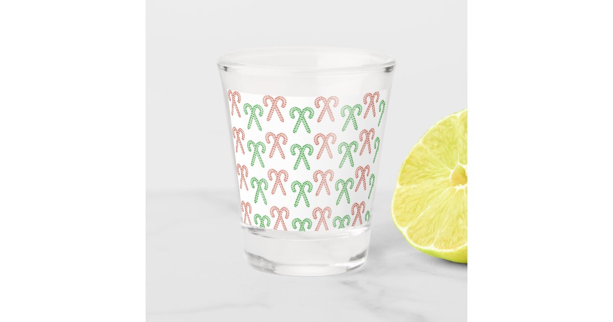 Candy cane/peppermint shot glass | Zazzle