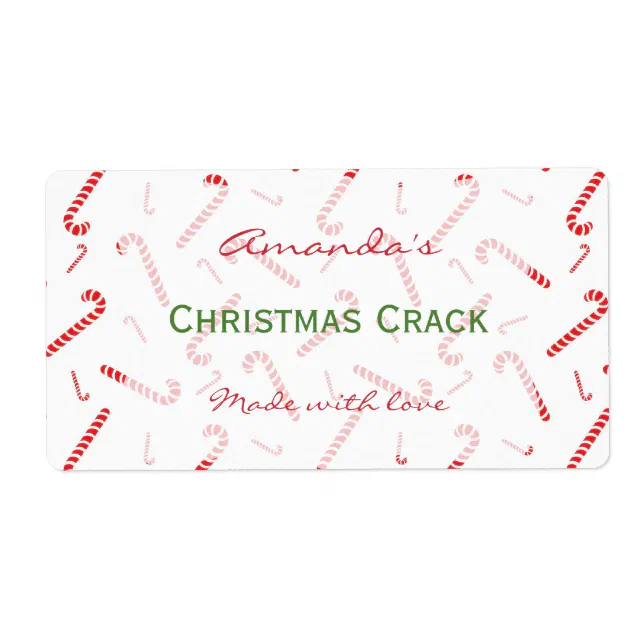 Candy Cane Personalized Christmas Treat Label | Zazzle