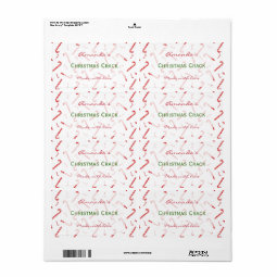 Candy Cane Personalized Christmas Treat Label | Zazzle