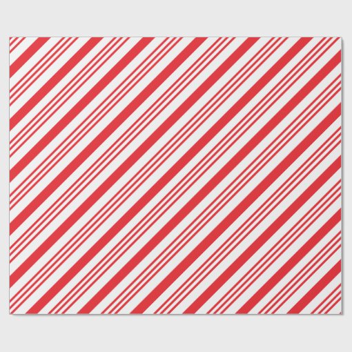Candy Cane Red and White Stripes Wrapping Paper | Zazzle