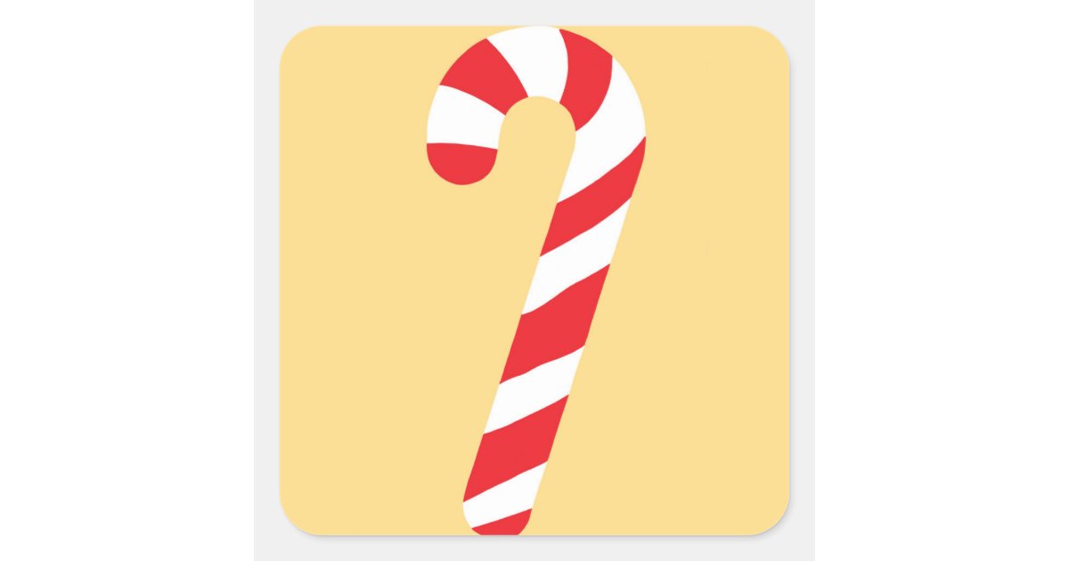 Candy Cane Square Sticker | Zazzle
