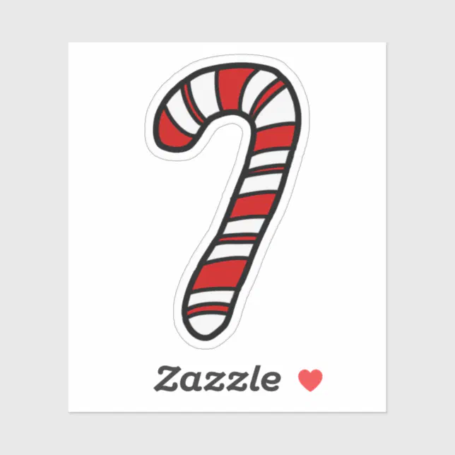 Candy Cane Sticker | Zazzle