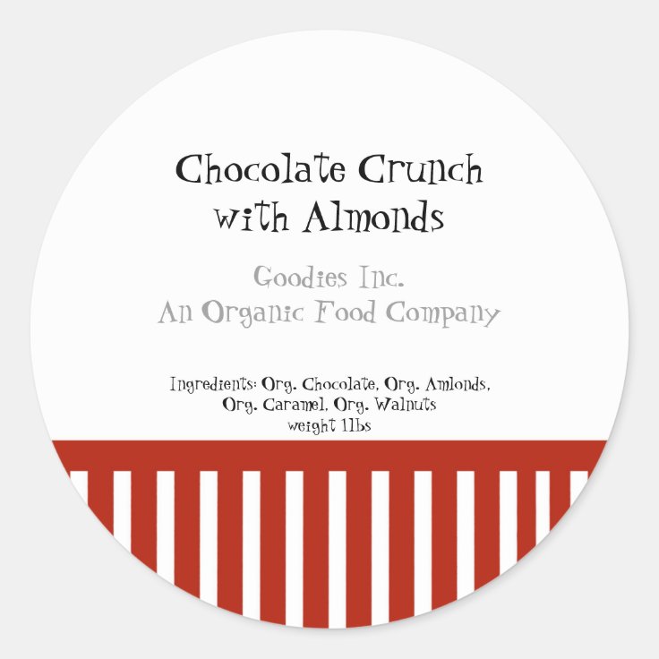 Candy Cane Strip Food Labels | Zazzle