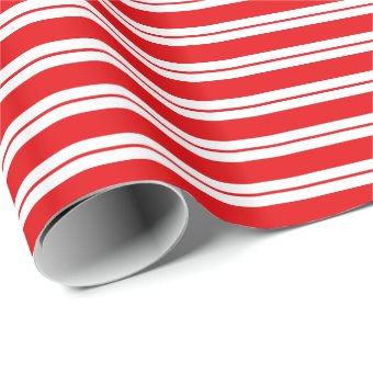 Candy Cane Striped Christmas Wrapping Paper | Zazzle