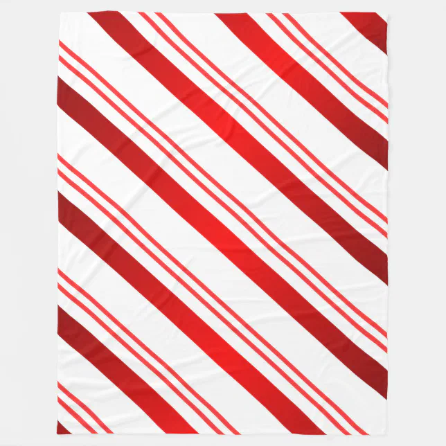 Candy Cane Striped Fleece Blanket | Zazzle