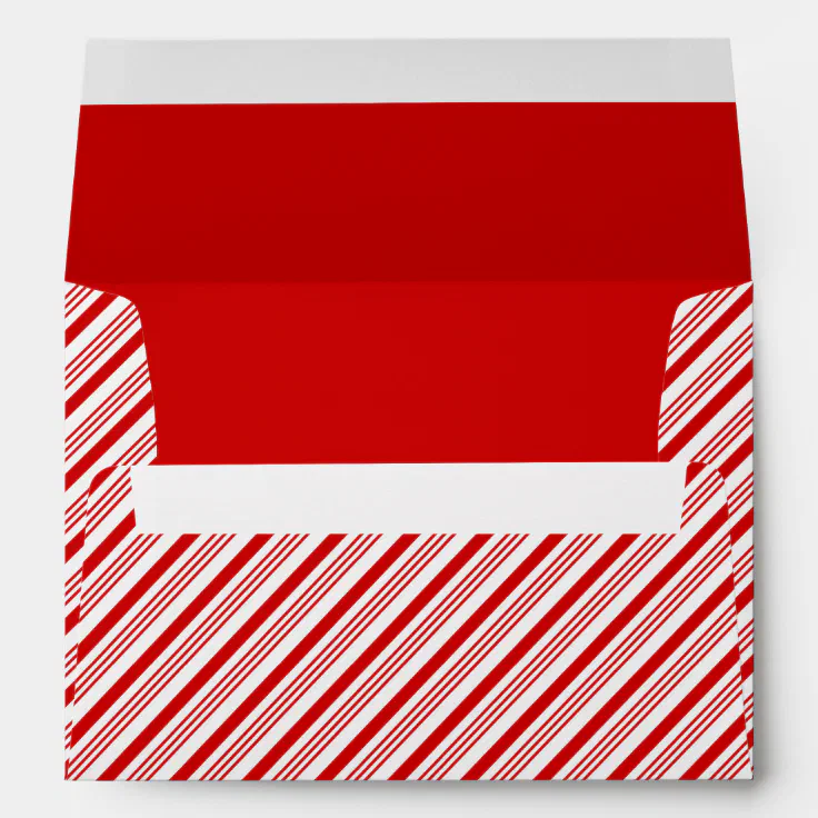 Candy Cane Stripes Christmas Holiday Party Mailing Envelope | Zazzle