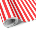 Candy Cane Stripes in Christmas Red and Snow White Wrapping Paper | Zazzle