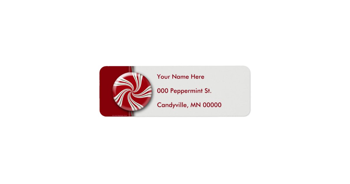 Candy Cane Stripes Peppermint Round Label | Zazzle