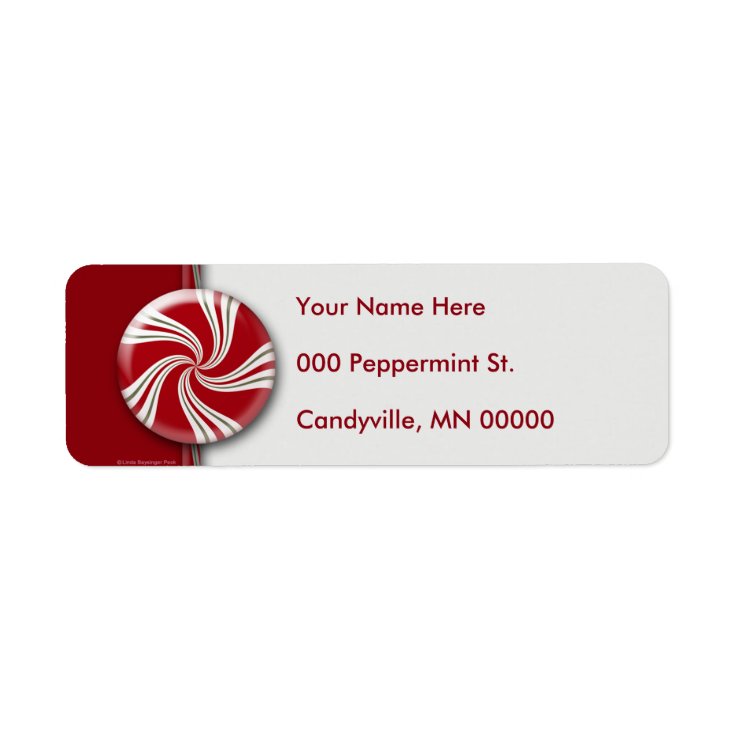 Candy Cane Stripes Peppermint Round Label | Zazzle