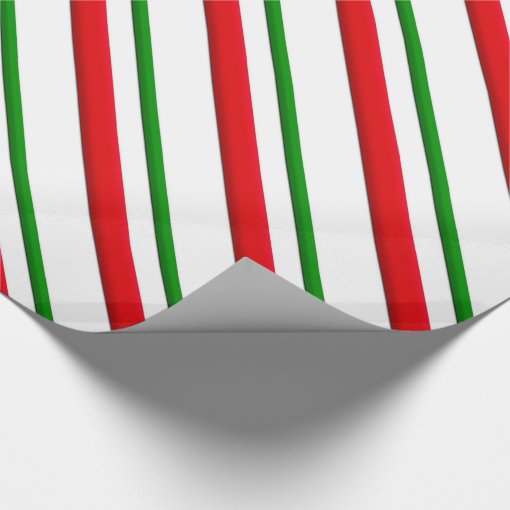 Candy cane stripes - red and green wrapping paper | Zazzle