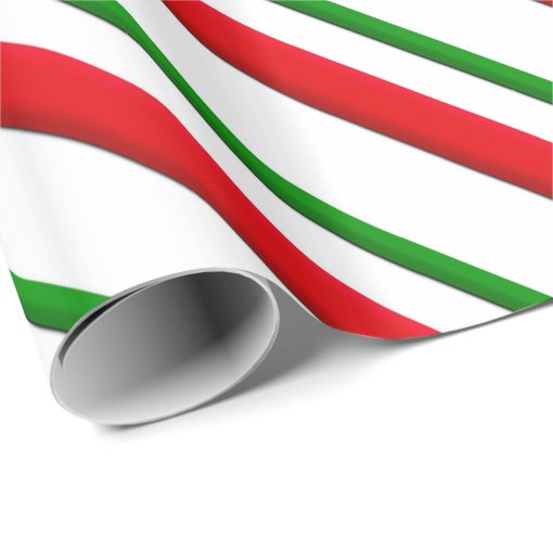 Candy cane stripes - red and green wrapping paper | Zazzle
