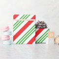 Candy cane stripes - red and green wrapping paper | Zazzle
