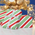 Candy cane stripes - red and green wrapping paper | Zazzle