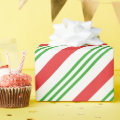 Candy cane stripes - red and green wrapping paper | Zazzle