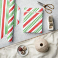 Candy cane stripes - red and green wrapping paper | Zazzle