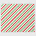 Candy cane stripes - red and green wrapping paper | Zazzle