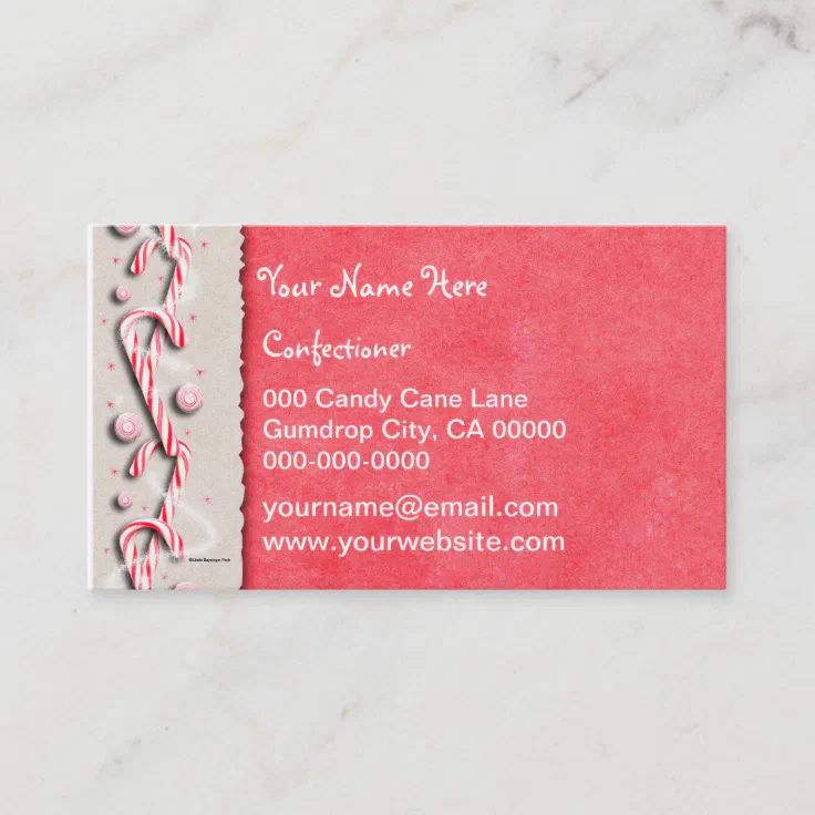 Candy Cane Stripes Red White Business Card | Zazzle