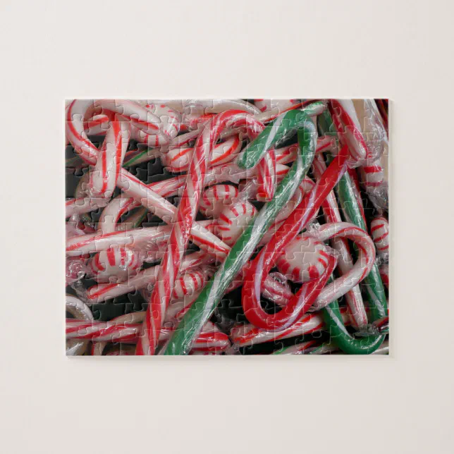 Candy Canes and Peppermints Christmas Holiday Jigsaw Puzzle | Zazzle