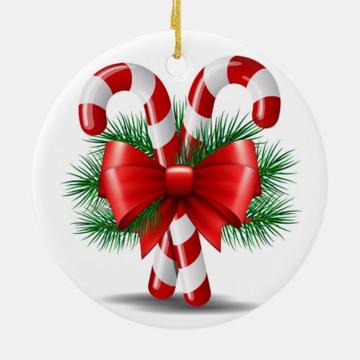 Candy Canes Ceramic Ornament | Zazzle