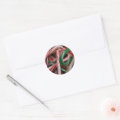 Candy Canes Christmas Holiday White Green and Red Classic Round Sticker ...