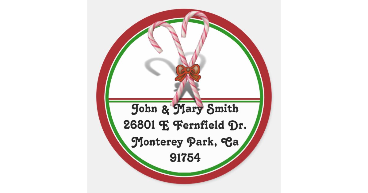 Candy Canes Classic Round Sticker | Zazzle