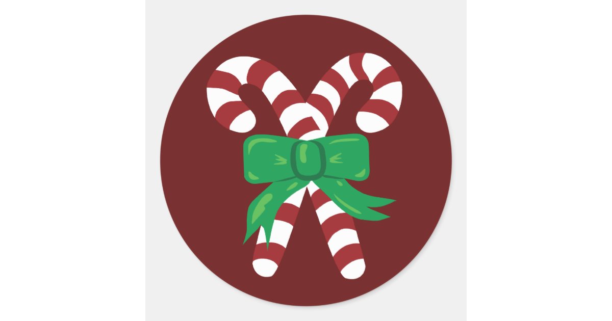 Candy Canes Classic Round Sticker | Zazzle