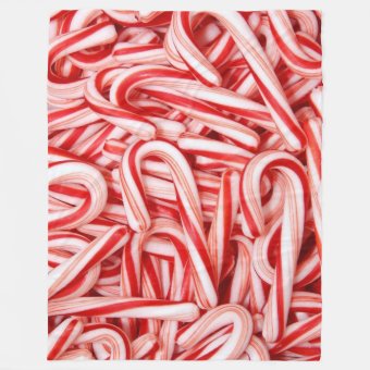 Candy Canes Fleece Blanket | Zazzle