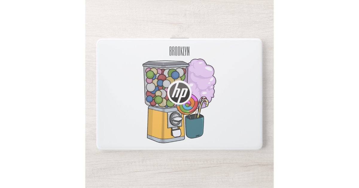 Candy cartoon illustration HP laptop skin | Zazzle
