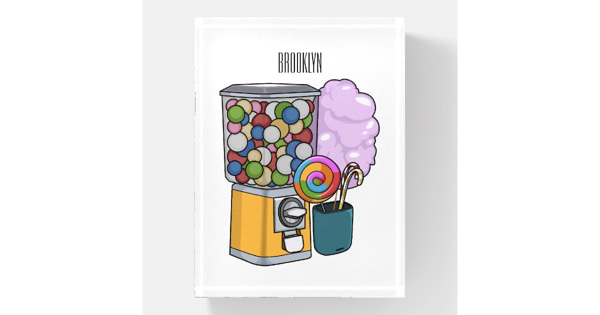 Candy cartoon illustration paperweight | Zazzle
