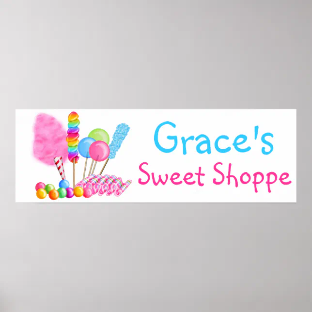 Candy Circus Sweet Shoppe Banner Poster | Zazzle