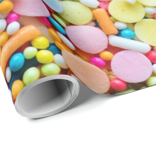 Candy Confetti Sprinkles Pastel Rainbow Party Wrapping Paper | Zazzle