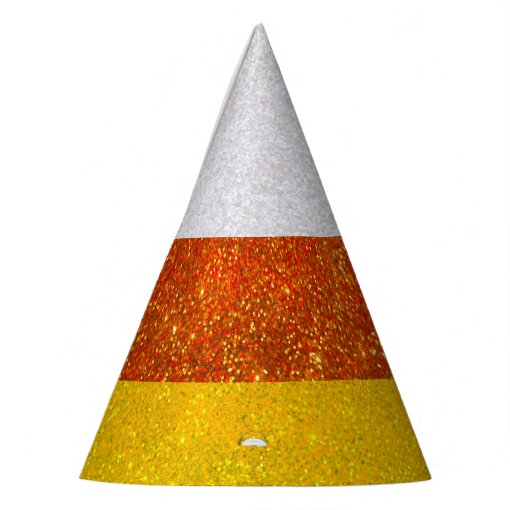 Candy Corn Glitter Halloween Party Hat | Zazzle