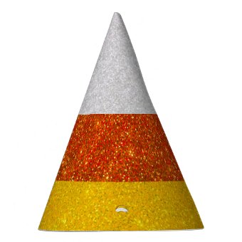 Candy Corn Glitter Halloween Party Hat | Zazzle