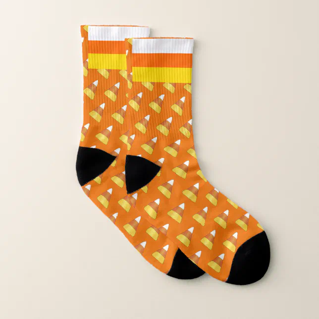 Candy Corn Halloween All-Over-Print Socks | Zazzle
