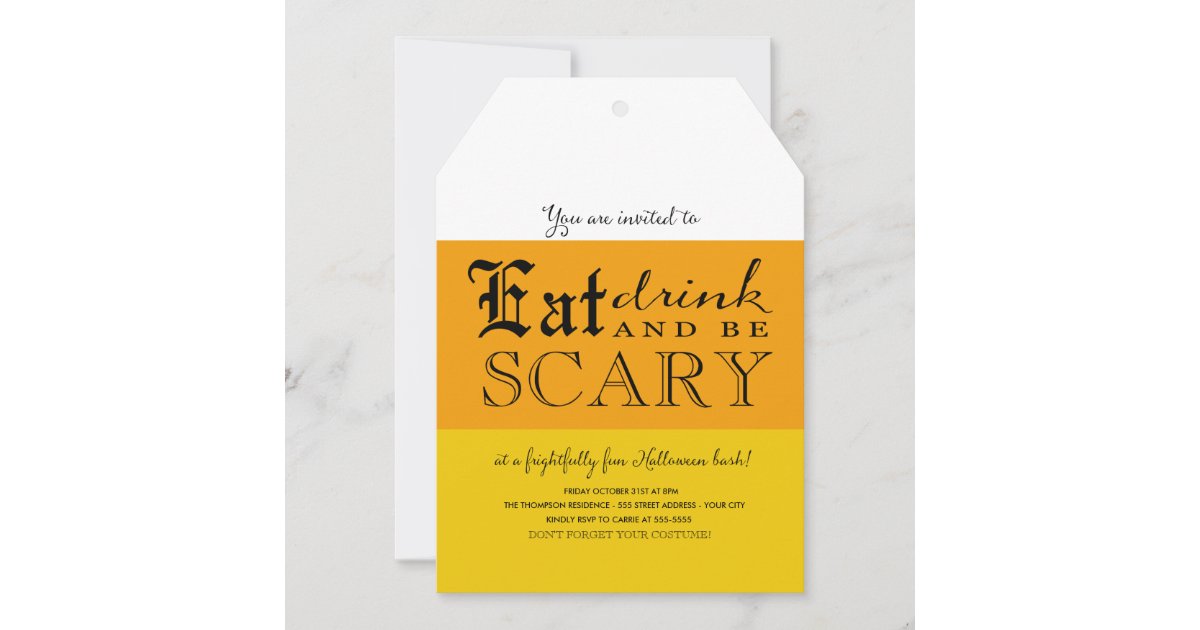 Candy Corn Halloween Party Invitation | Zazzle