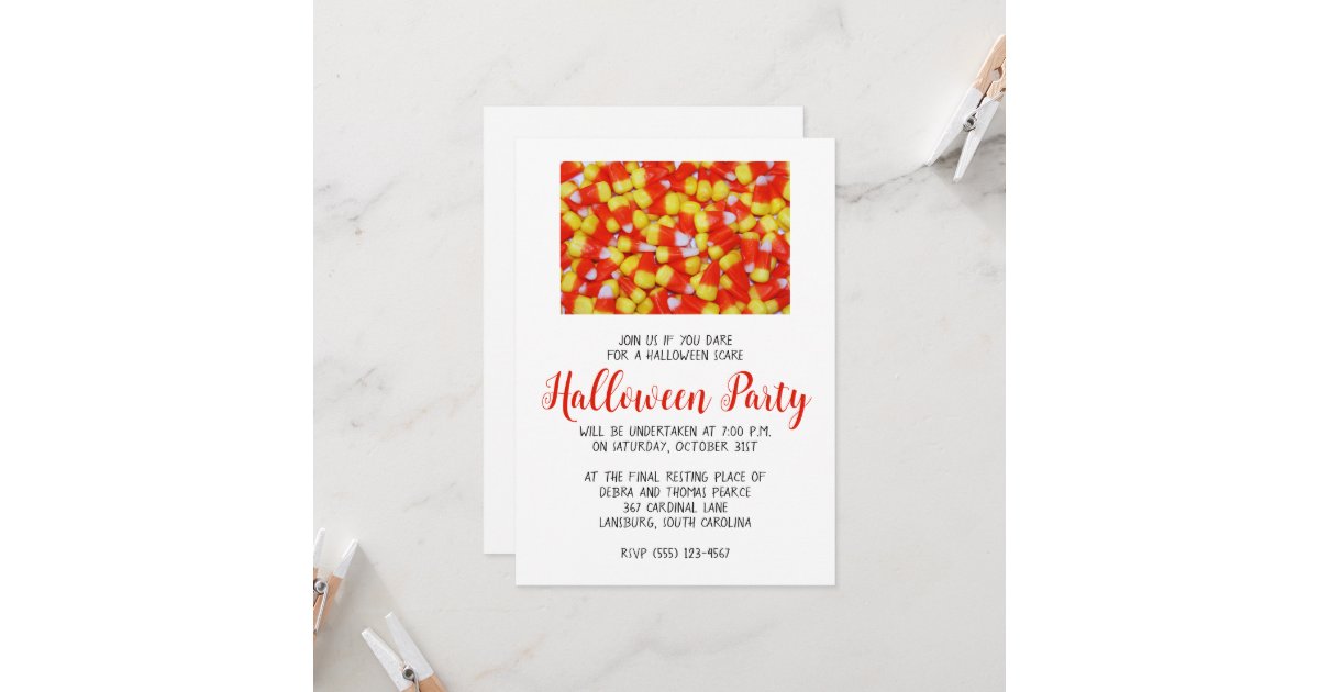 Candy Corn Halloween Party Invitation | Zazzle