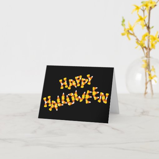 candy corn happy halloween greeting card | Zazzle