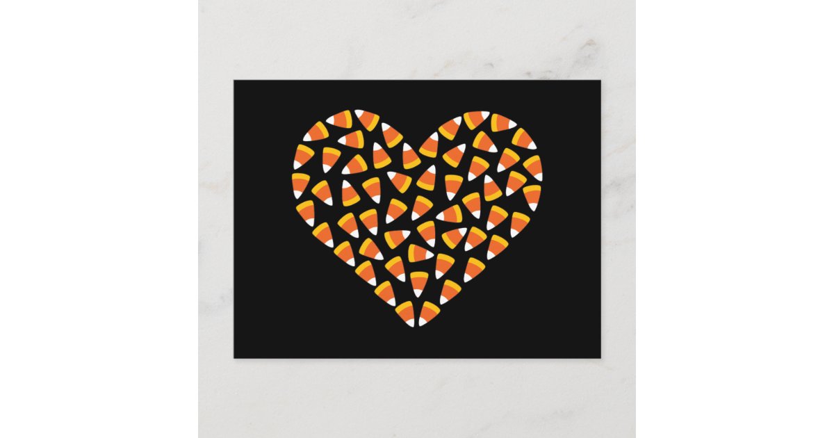 Candy Corn Heart Postcard | Zazzle