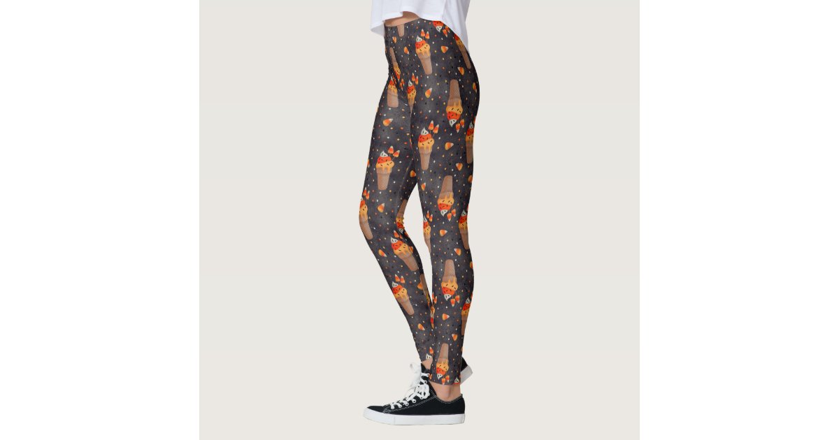 Candy corn ice cream cones- sweet treat leggings | Zazzle
