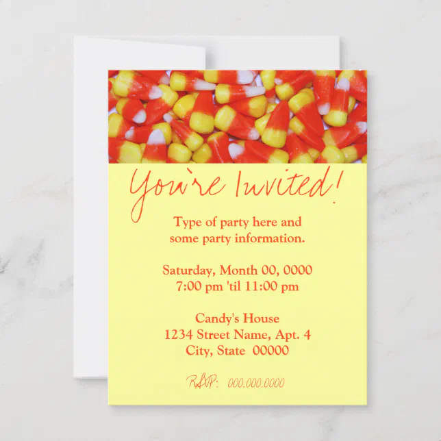 Candy Corn Invitation | Zazzle
