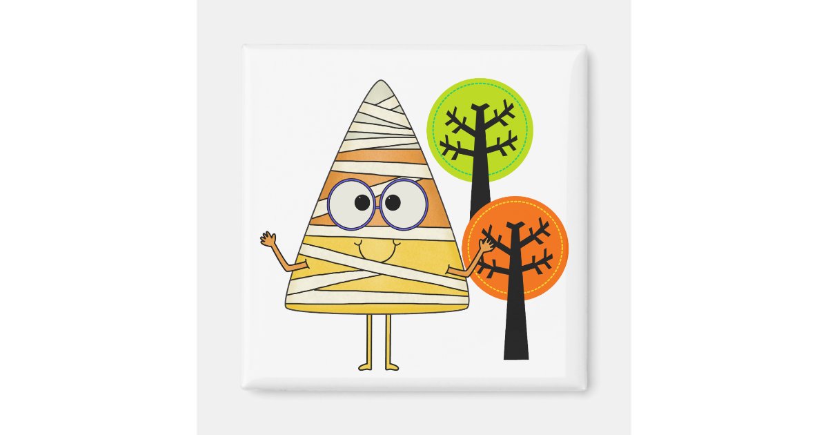 Candy Corn Mummy Halloween Magnet | Zazzle