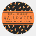Candy Corn Personalized Halloween Party Classic Round Sticker | Zazzle