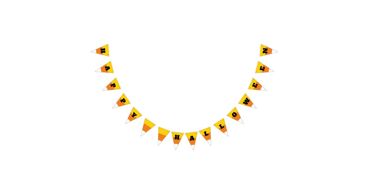Candy Corn Piece Happy Halloween Bunting Flags | Zazzle