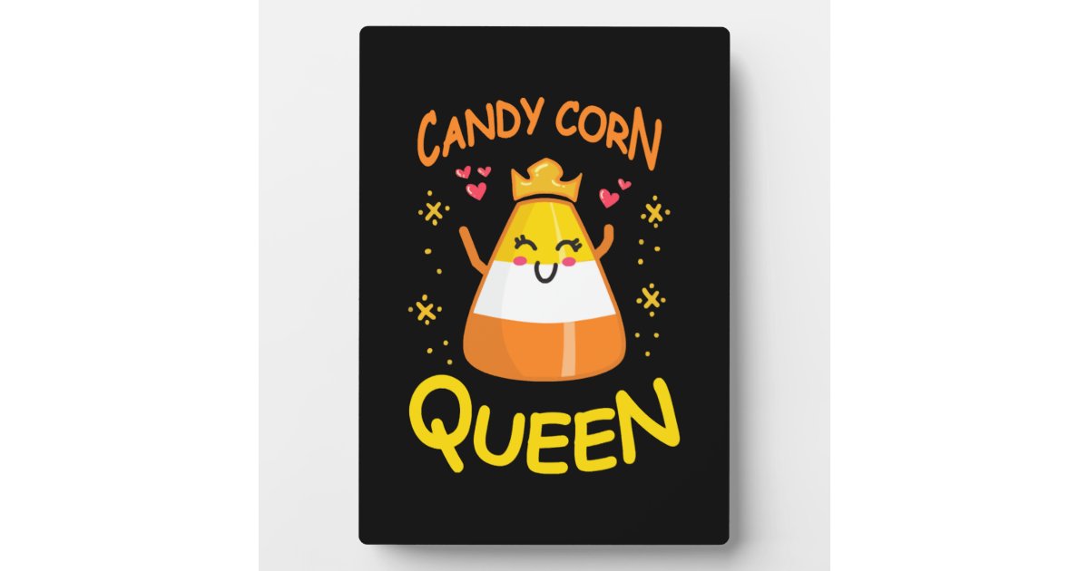 Candy Corn Queen Cute Halloween Kawaii Crown Plaque | Zazzle