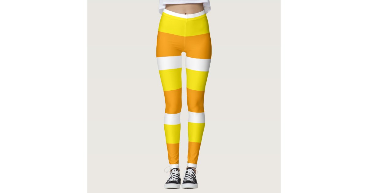 Candy Corn Stripes Fall Leggings | Zazzle