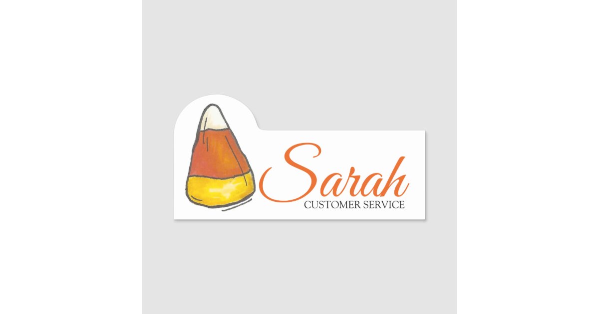 Candy Corn Trick or Treat Halloween Autumn Fall Name Tag | Zazzle