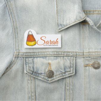Candy Corn Trick or Treat Halloween Autumn Fall Name Tag | Zazzle