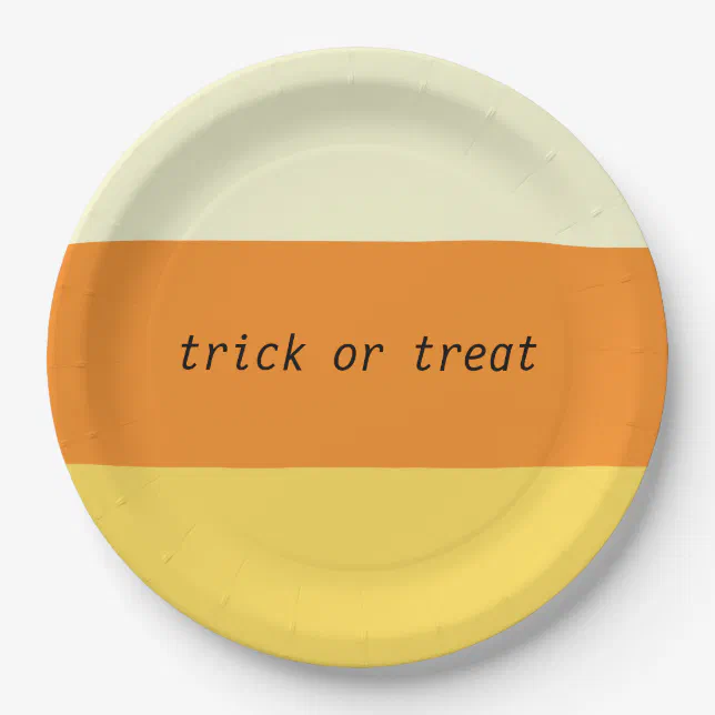 Candy Corn Trick or treat Paper Plate | Zazzle